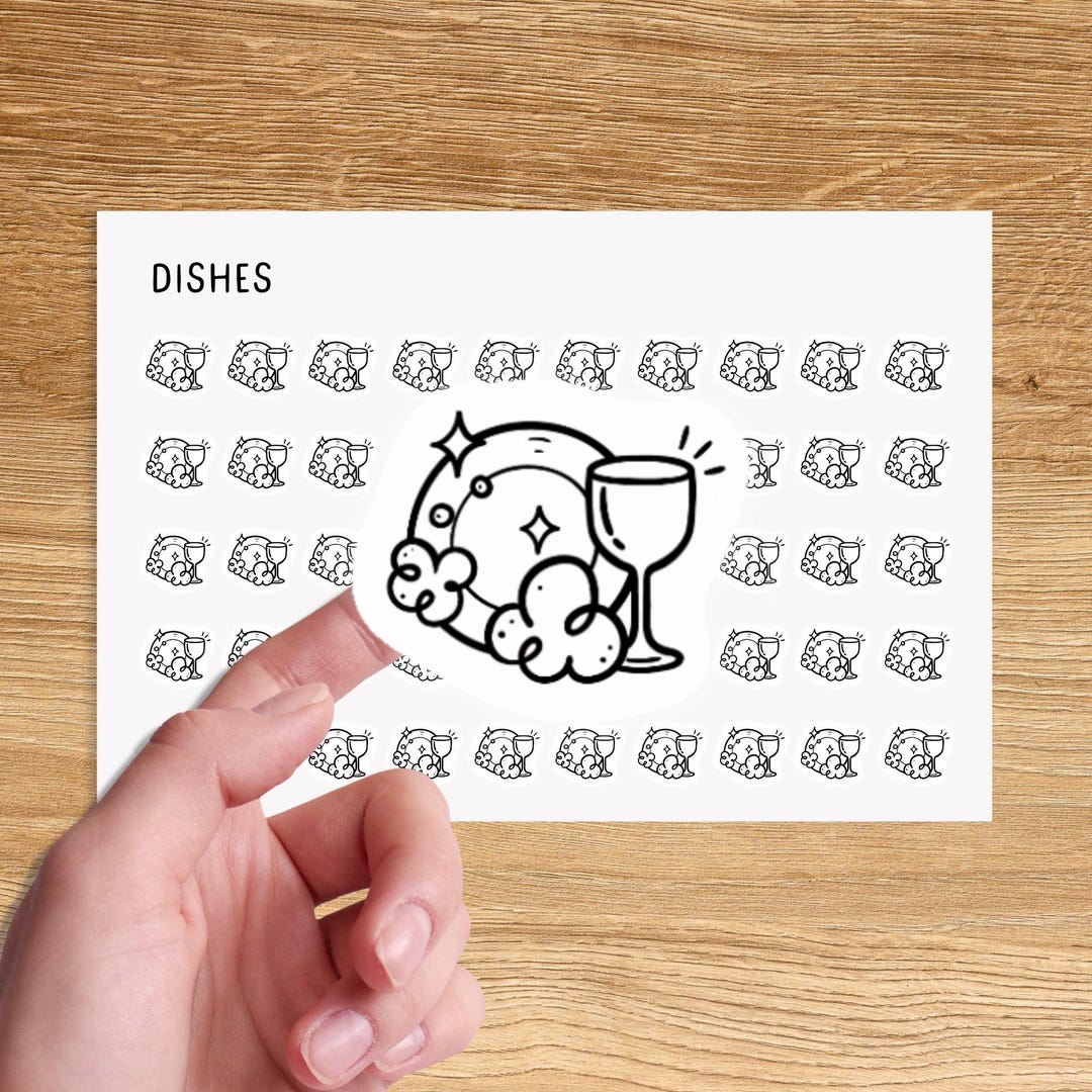 DISHES Mini Icon Stickers for Planner / Household Icon Stickers ...