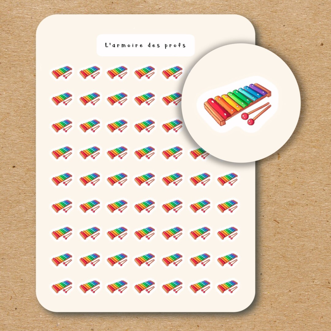 XYLOPHONE Planner Stickers, Music Lesson Planner Stickers, Music Note ...