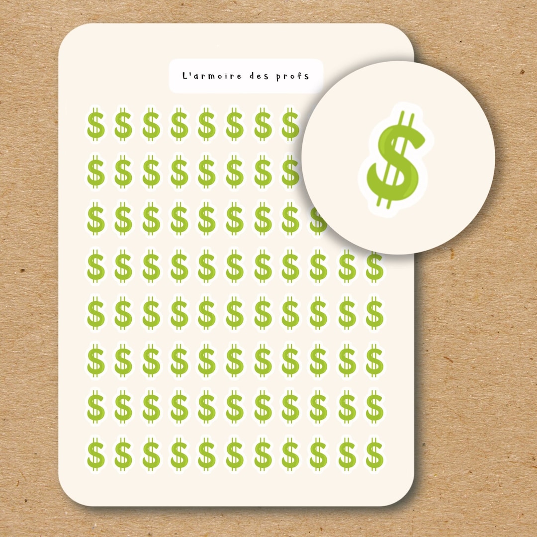 MONEY SIGN Sticker Sheet / Finance Icon Planner Stickers - Etsy