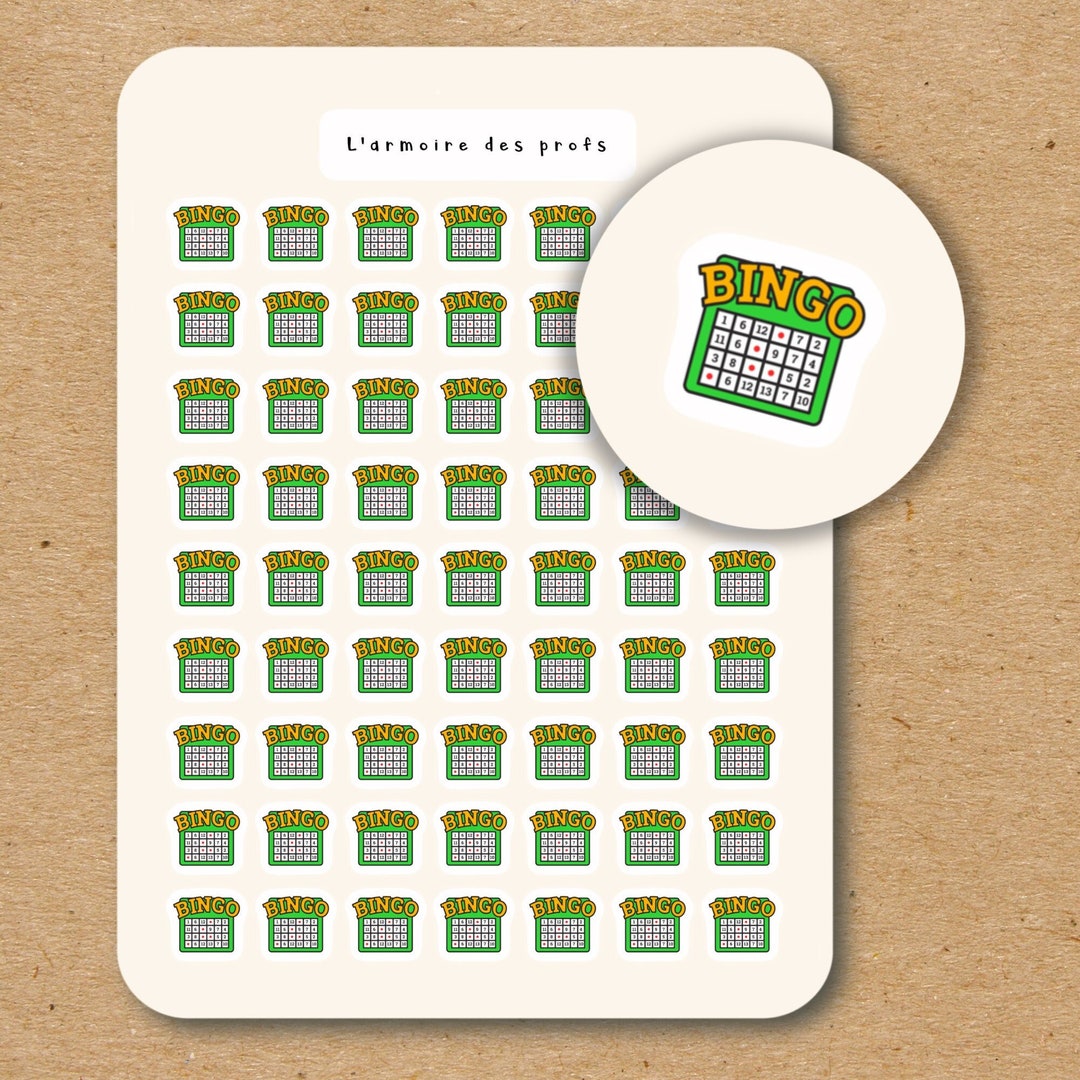 BINGO Game Planner Stickers, Game Night Stickers, Hobbies Stickers ...