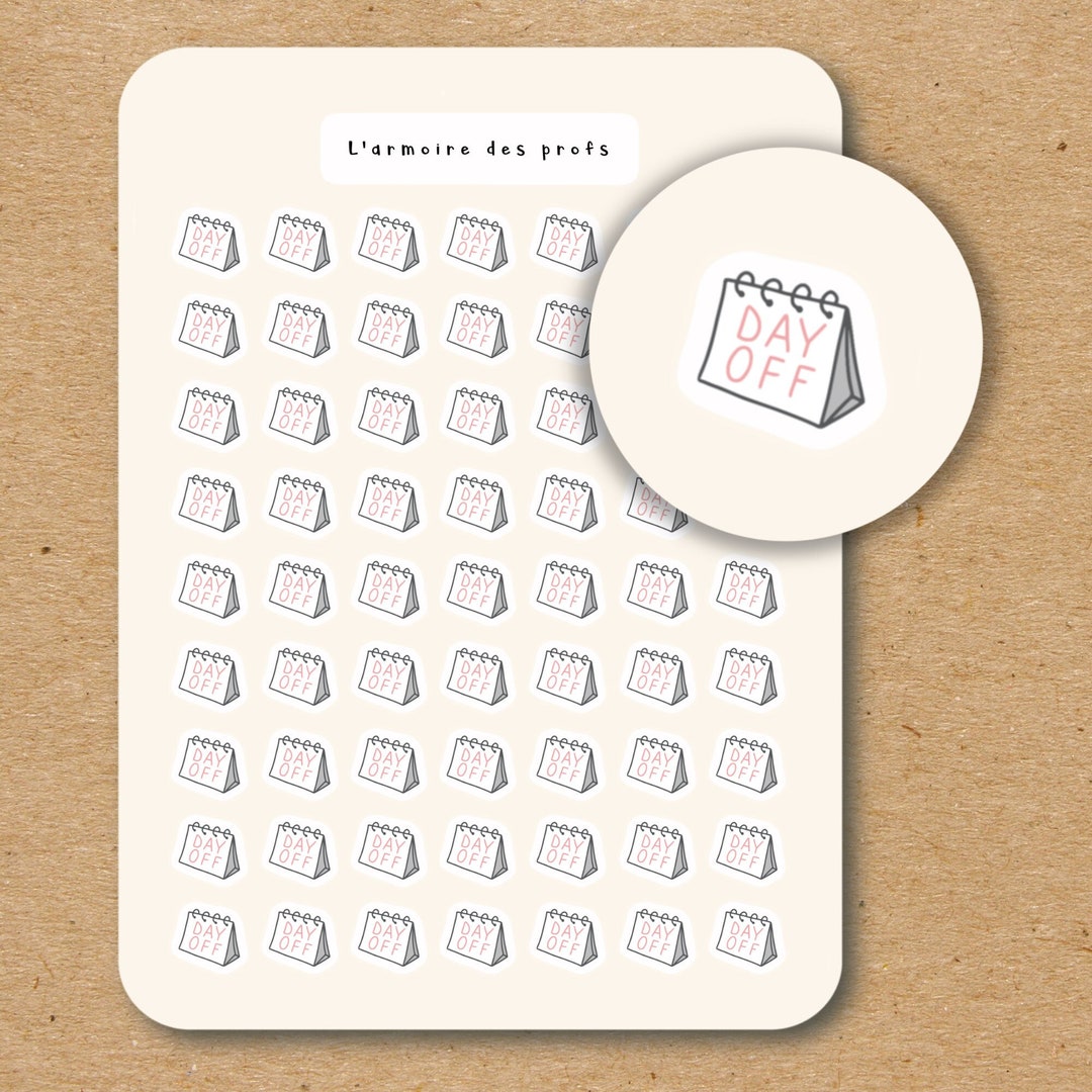 DAY OFF Icon Stickers / Vacation Planner Stickers / Self-care Me Time ...