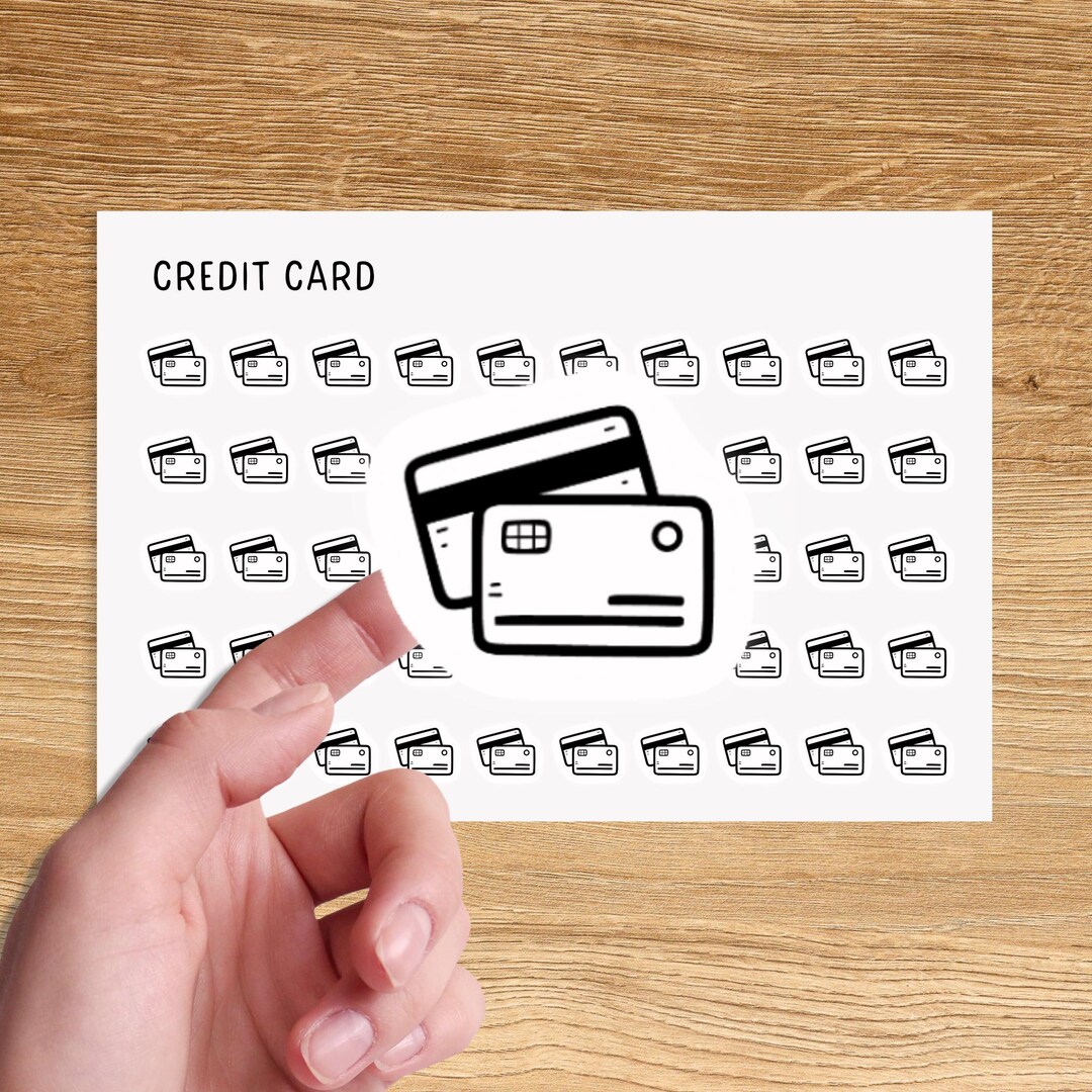 CREDIT CARD Mini Icon Stickers / Minimalist Budget Stickers / Budget ...