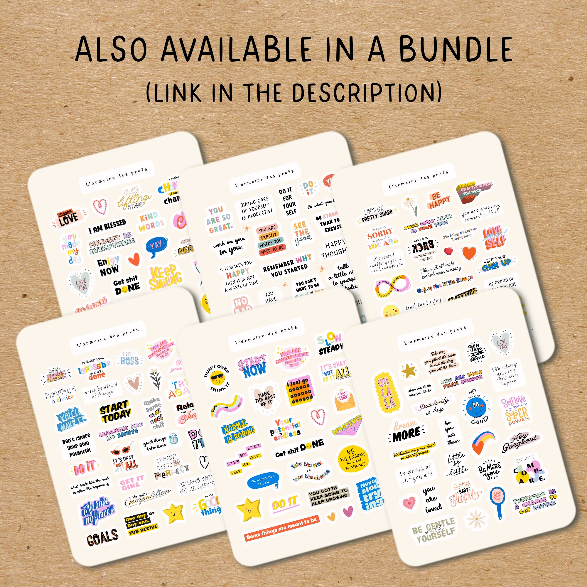 MOTIVATION QUOTES Theme Sticker Sheet / Quotes Sticker Pack / - Etsy