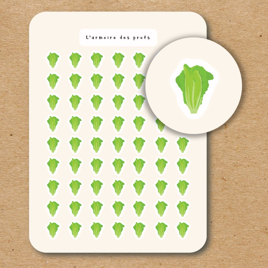 LETTUCE Planner Stickers, Healthy Food Stickers, Cute Stickers, Foodie ...