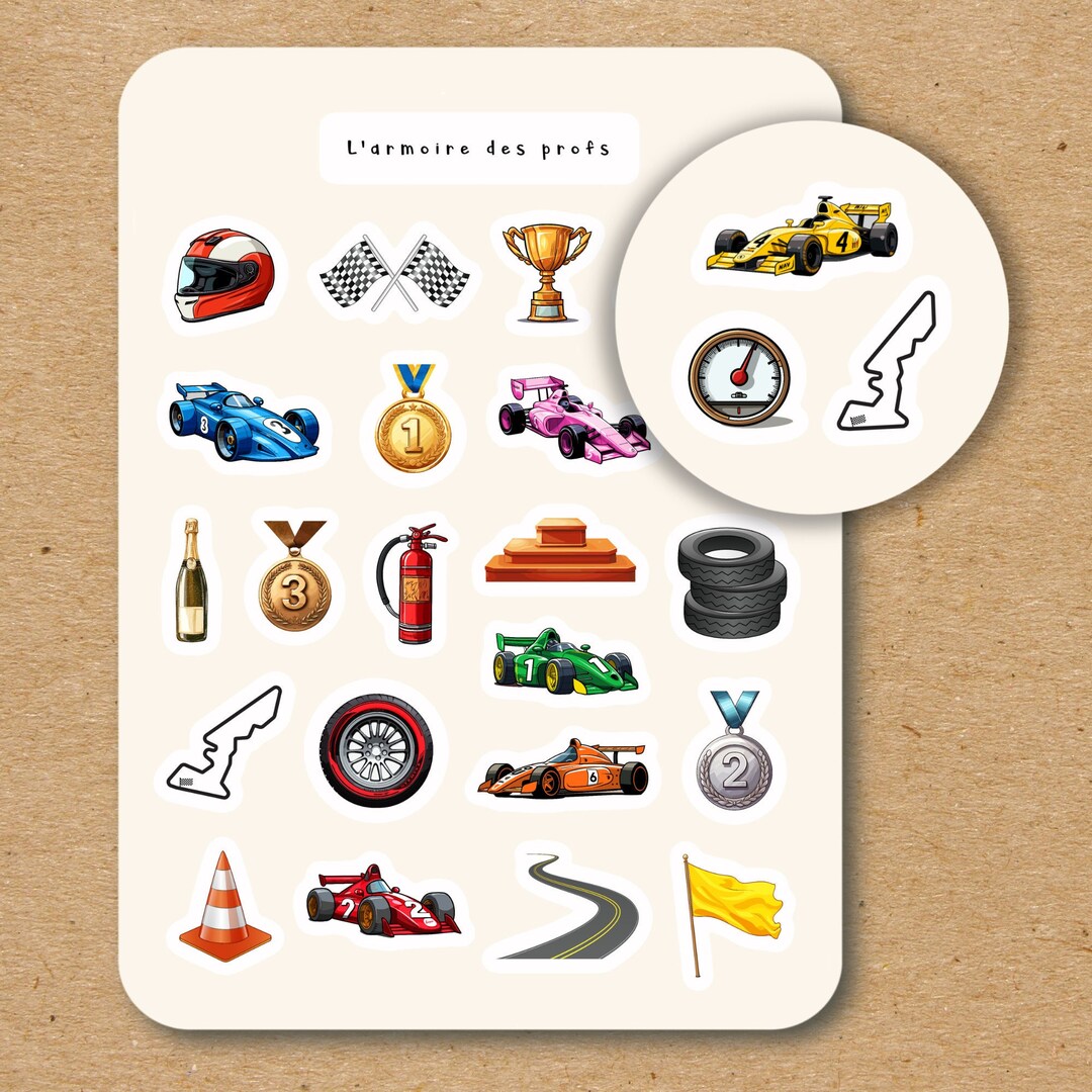 RACING Stickers for Planners Journals Scrapbooking and Notebooks ...