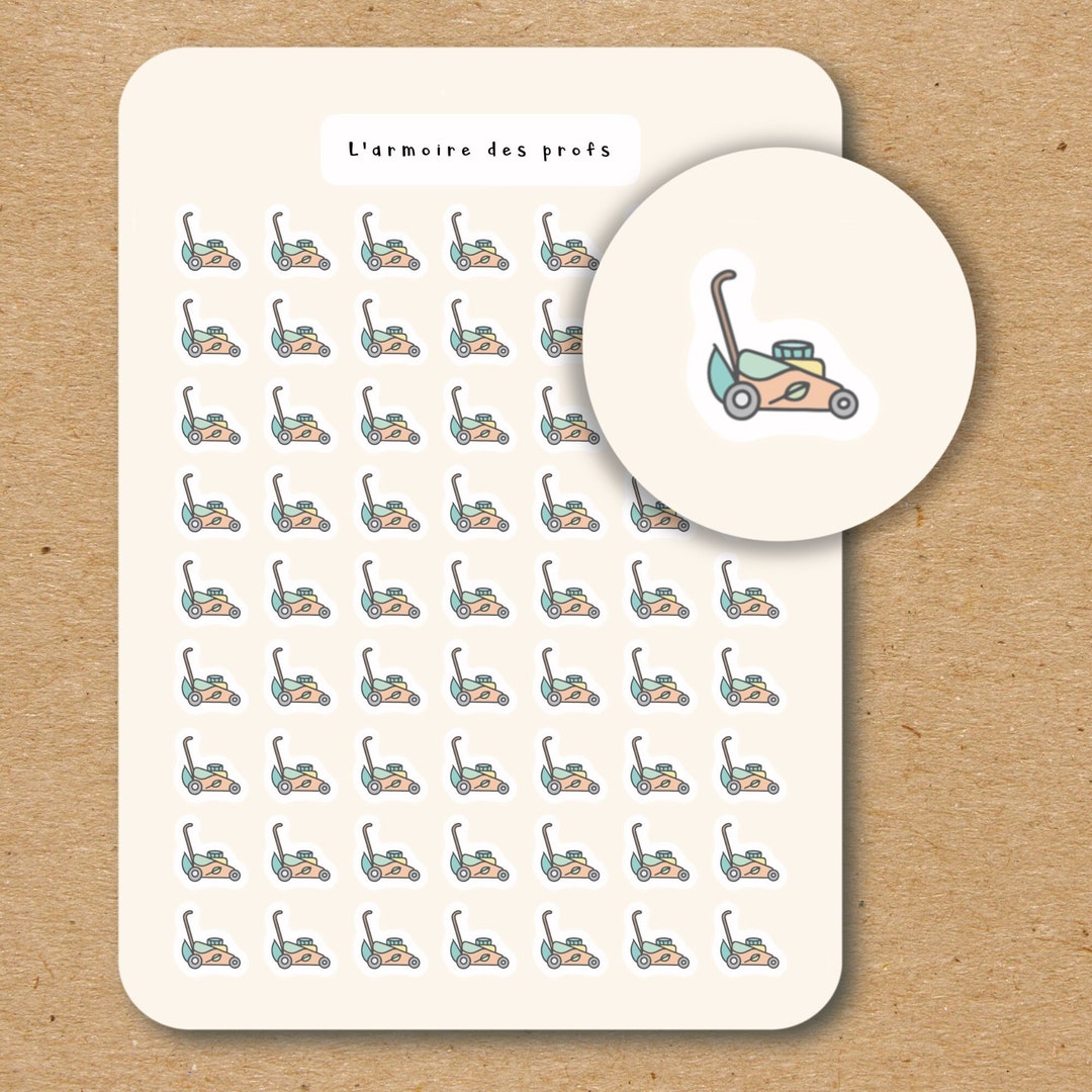 LAWN MOWER Icon Stickers / Garden Planner Stickers / Lawn Care Stickers ...