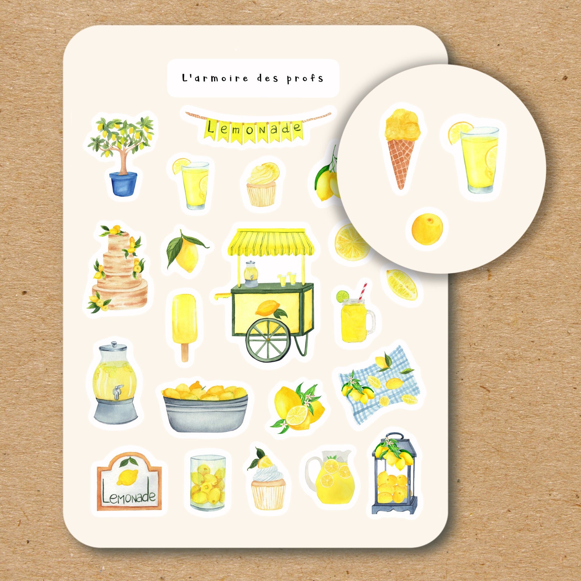 LEMONADE STAND Theme Sticker Sheet / Summer Stickers / Fruit - Etsy