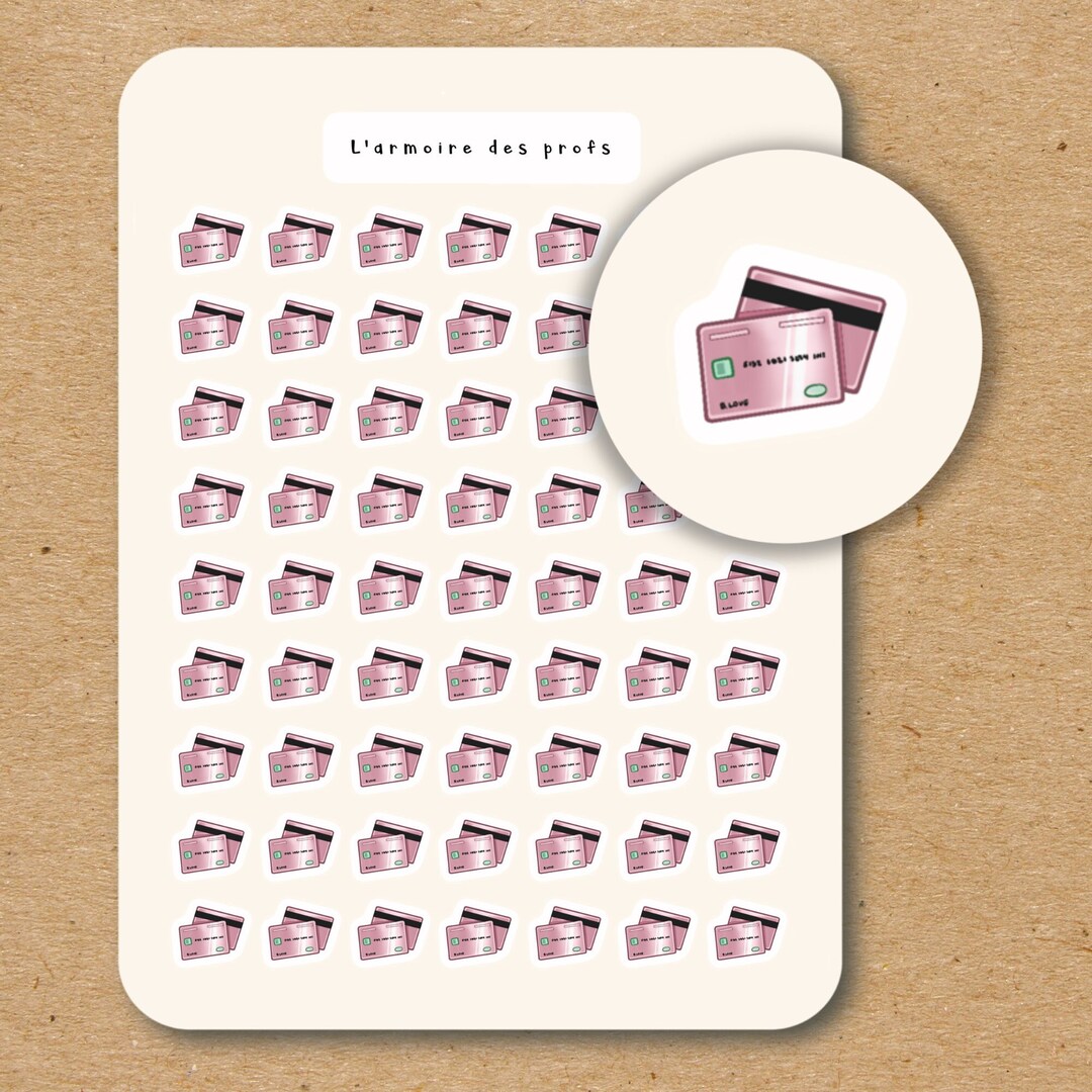 CREDIT CARD Payment Icon Stickers for Planner / Bill Due Stickers ...