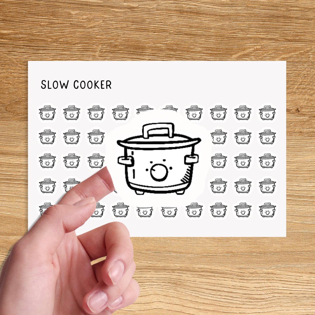 SLOW COOKER Mini Icon Stickers / Cooking Mini Stickers / Minimal ...
