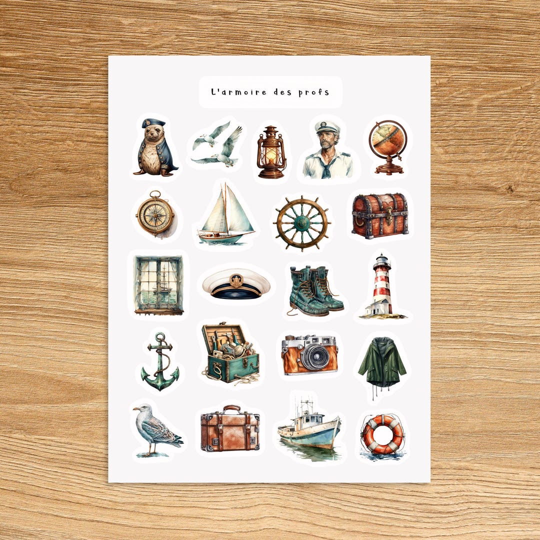 NAUTICAL Stickers for Planner, Seascape Nautical Planner Stickers ...