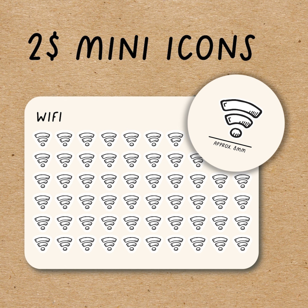 INTERNET Mini Icon Stickers for Planner / Wifi Icon Stickers / Wifi ...