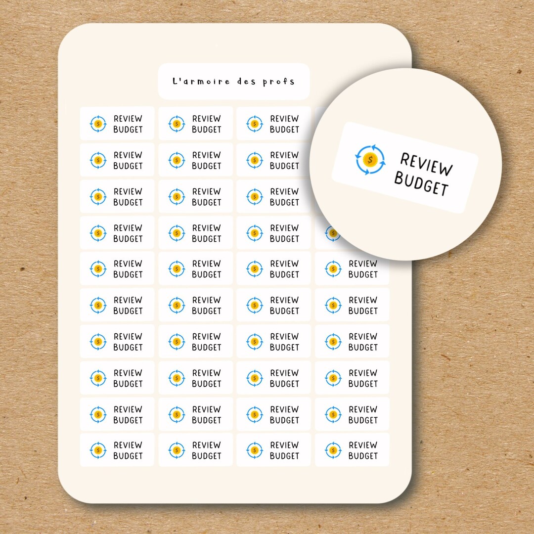 REVIEW BUDGET Budget Planner Stickers, Expense Finance Tracker Stickers ...