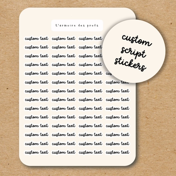 Stickers Paper & Party Supplies Custom Script for Planners Script ...