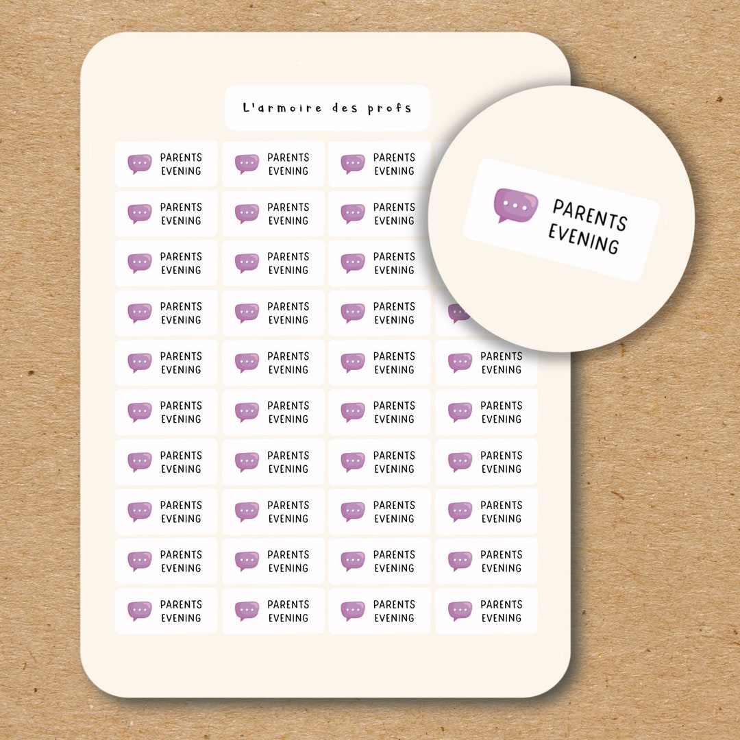PARENTS EVENING Stickers for Teacher and Student Planner / School ...