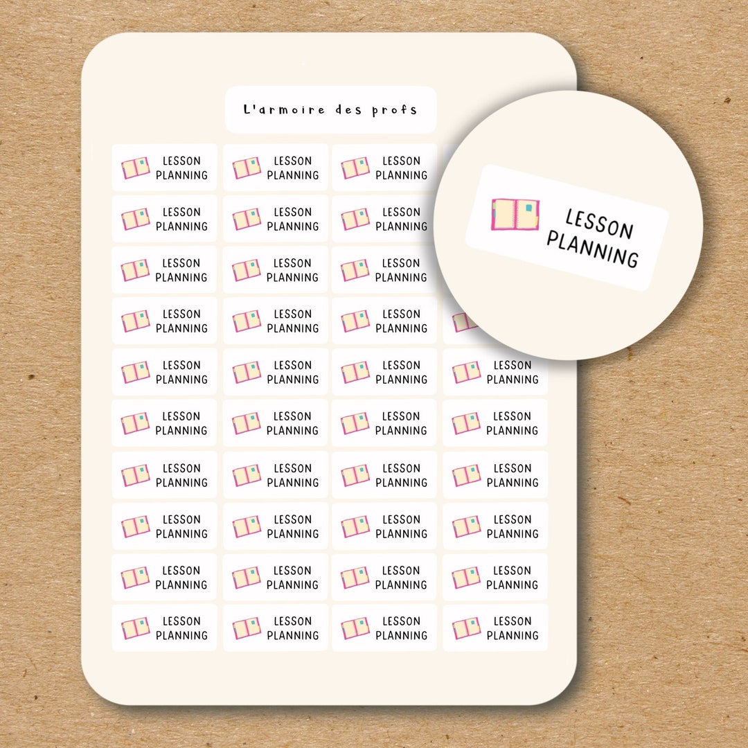 LESSON PLANNING Stickers for Teacher and Student Planner / School ...