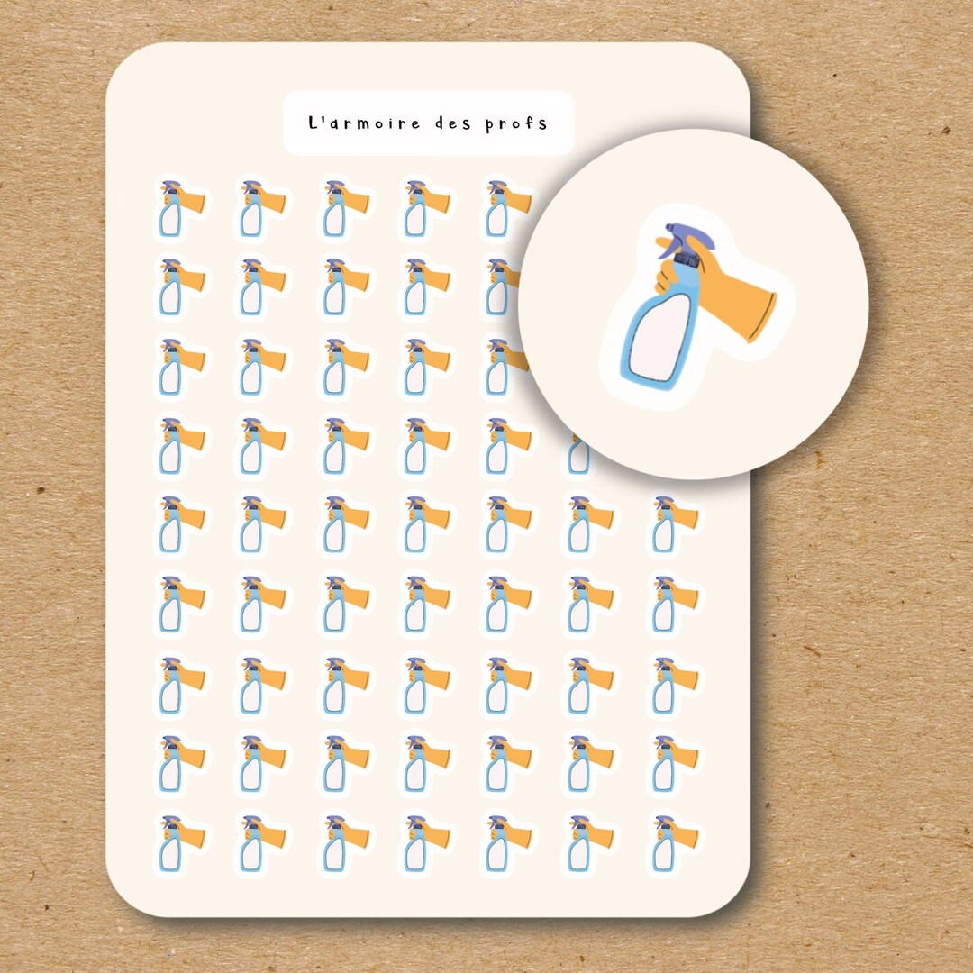 CLEANING Icon Stickers for Planner / Spray Bottle Cleaning Stickers ...