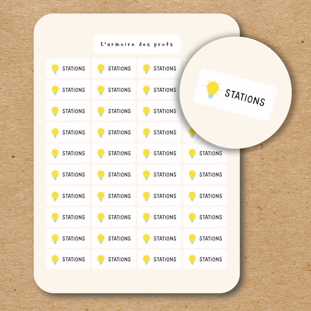 STATIONS Stickers for Teacher and Student Planner / School Planner ...