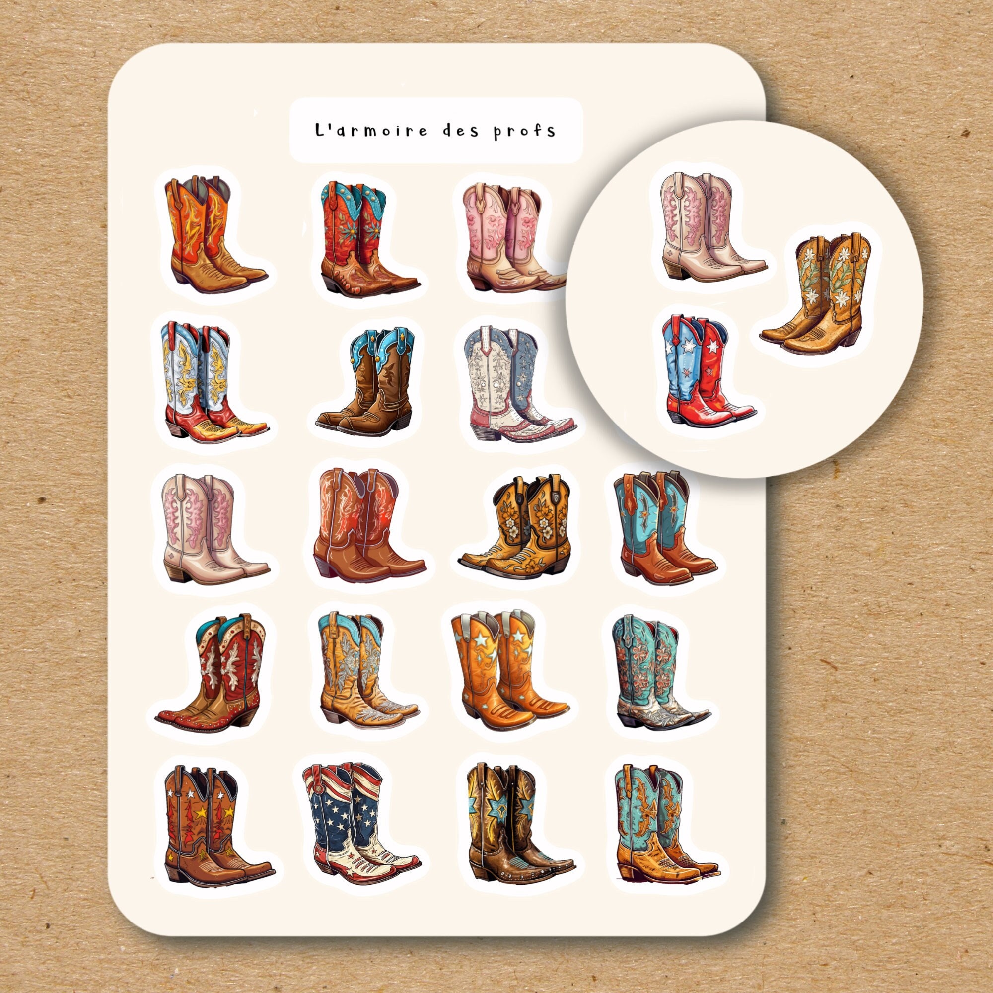 COWBOY BOOTS Stickers for Planner, Journal, Notebook, Western Planner ...