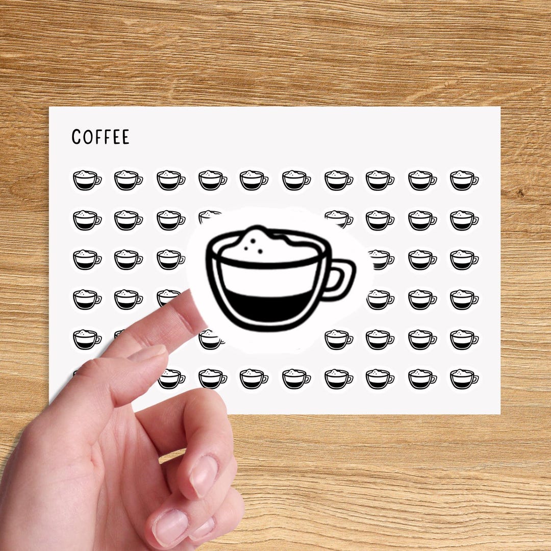 COFFEE Mini Icon Stickers / Minimal Functional Planner Stickers ...