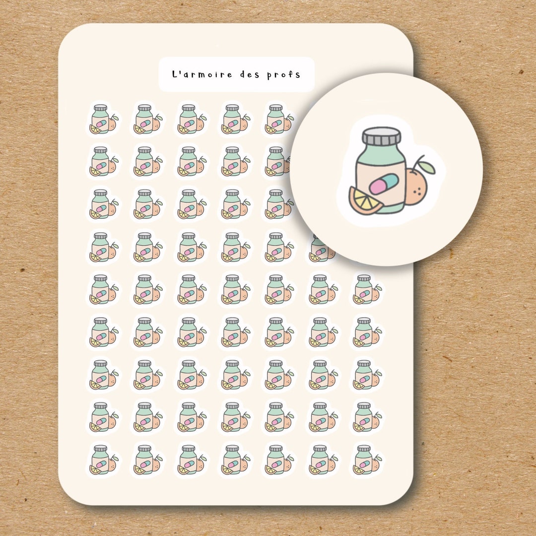 VITAMINS Planner Stickers, Medical Stickers, Tracker Stickers ...