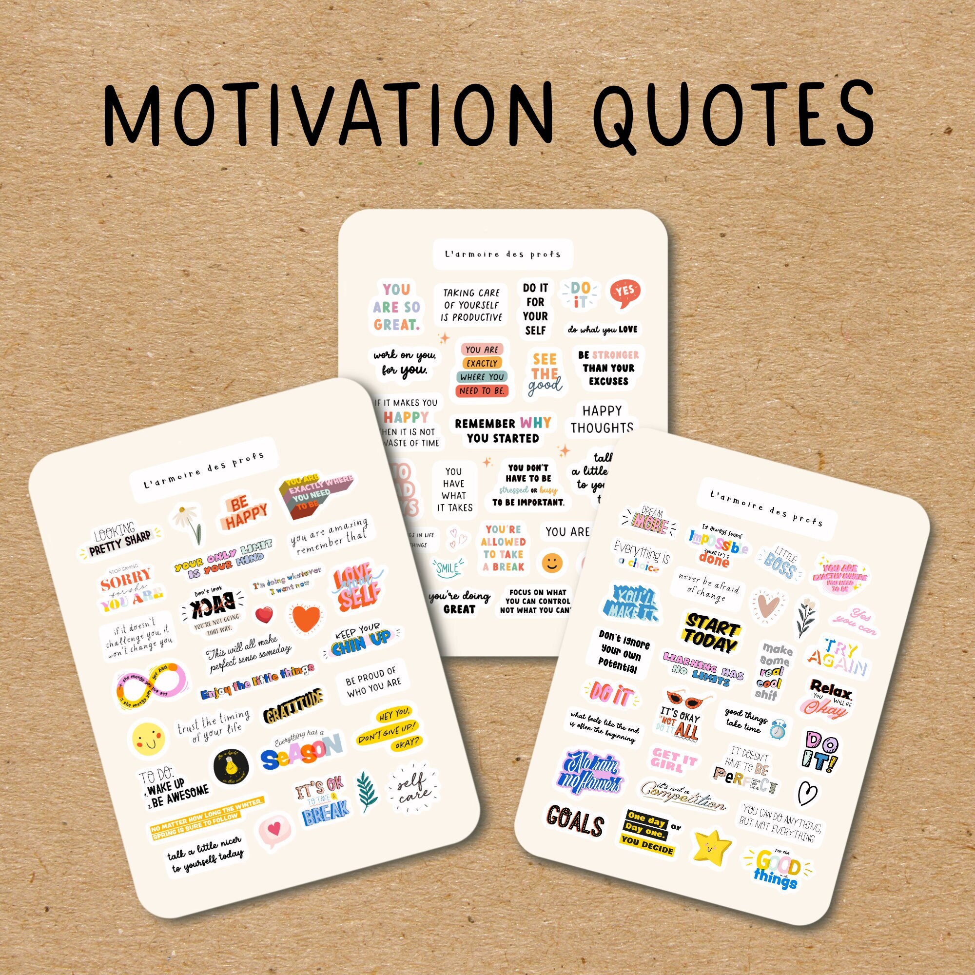 MOTIVATION QUOTES Theme Sticker Sheet / Quotes Sticker Pack / - Etsy