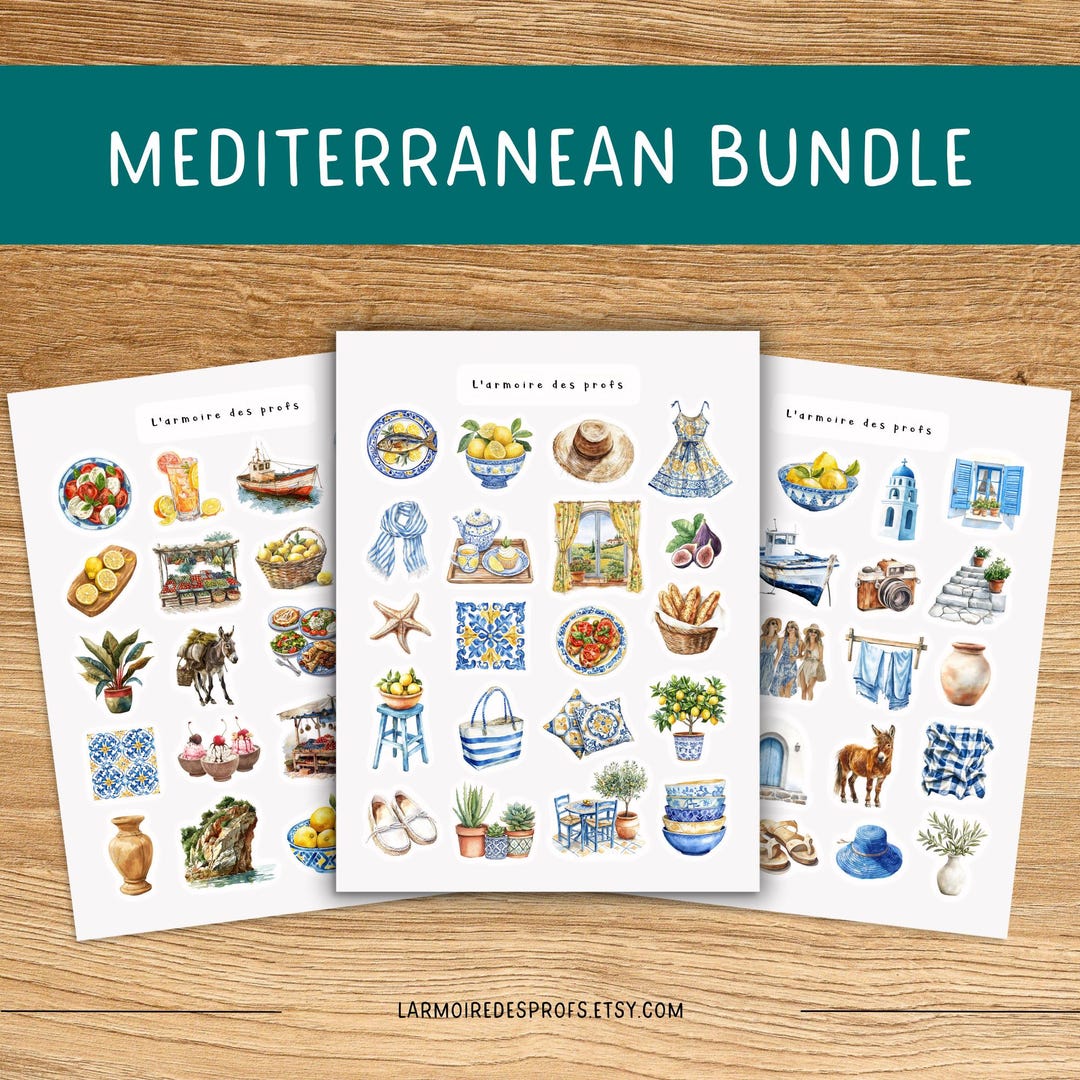 MEDITERRANEAN Sticker Pack, Holiday Vacation Planner, Travel Sticker - Etsy