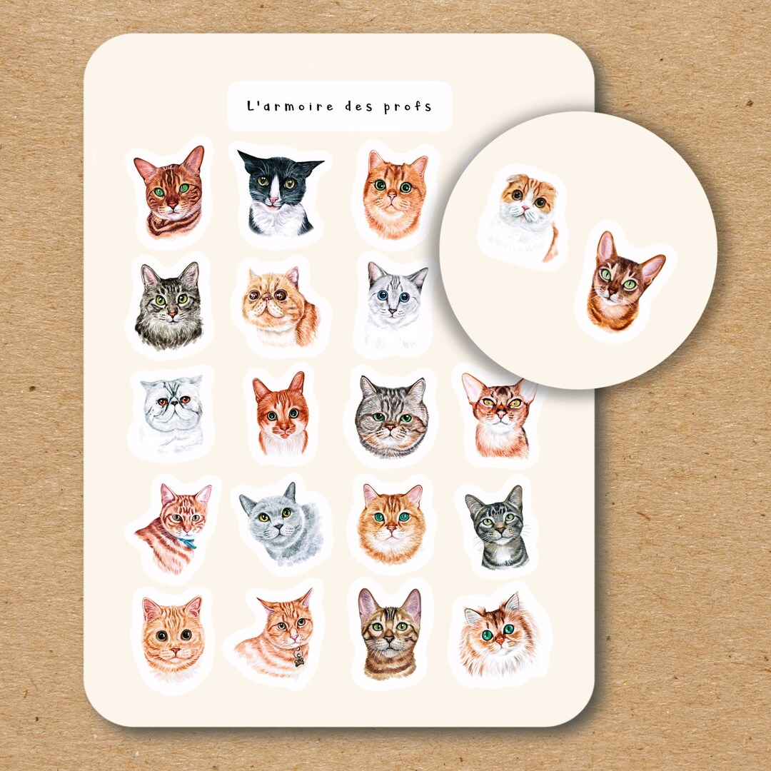 CATS Theme Sticker Sheet / Cat Lover Stickers / Animals Planner ...