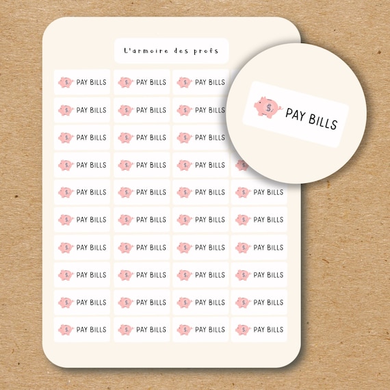 PAY BILLS Stickers for Planner / Finance Tracker / Financial - Etsy