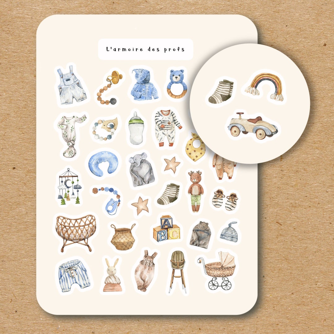 BABY Theme Sticker Sheet / Fun & Cute Baby Stickers for Planners - Etsy