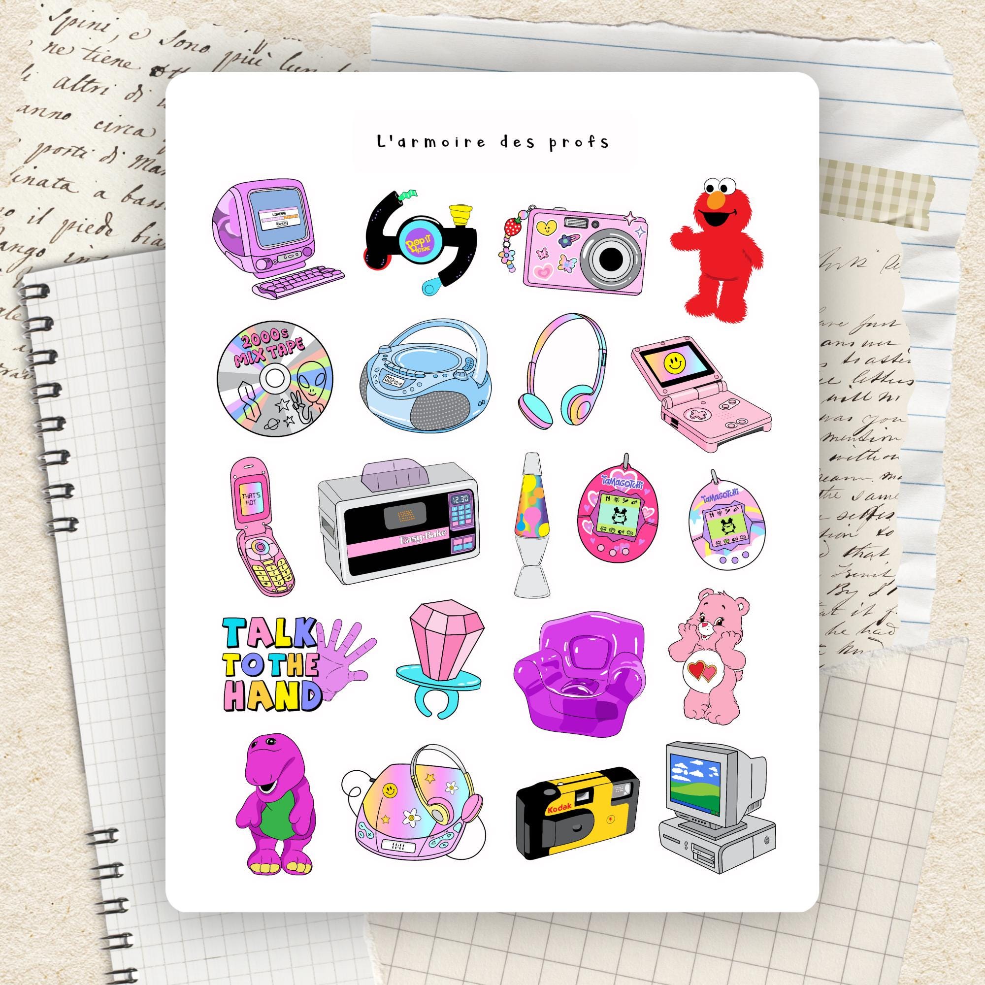 Y2K 90s 2000s Millennial Planner Stickers, Nostalgia Planner Stickers ...