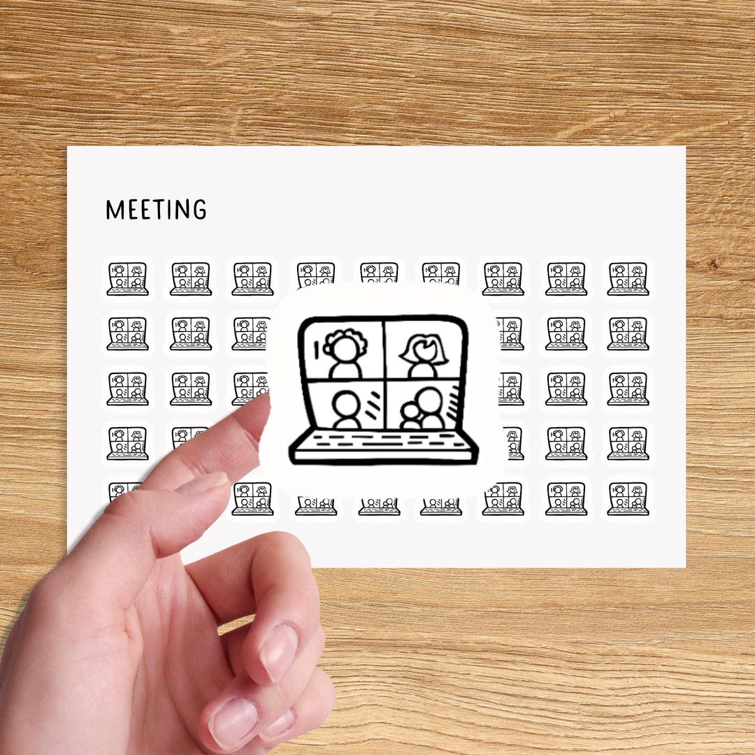 MEETING Mini Icon Stickers for Planner / Work Icon Stickers / Minimal ...