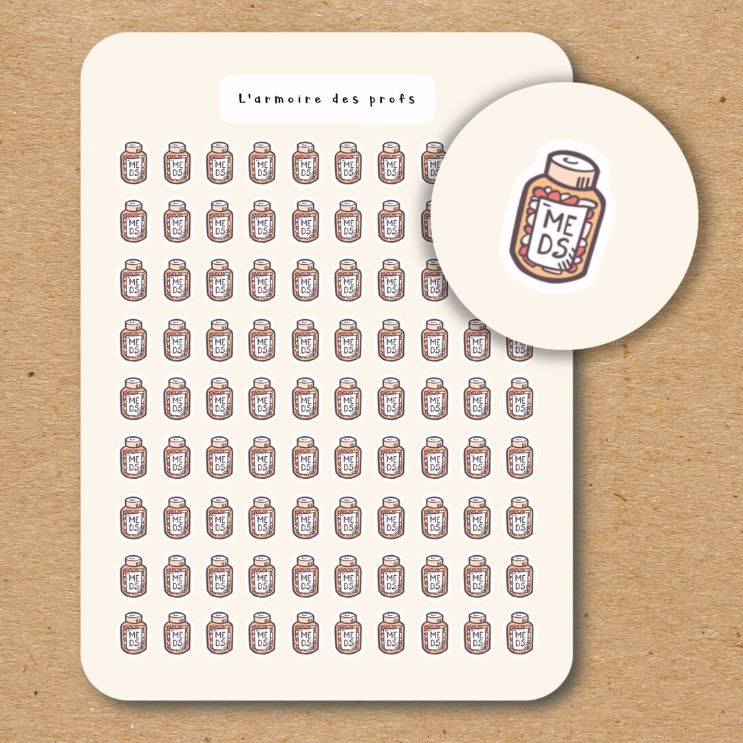 PILL Stickers / Prescription Icon Planner Stickers / Medicine Tracker ...