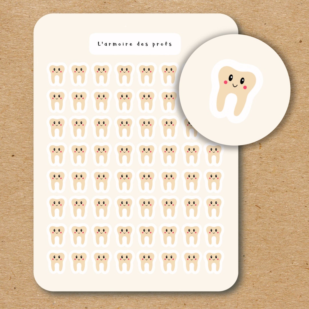 TOOTH Icon Stickers for Planner / Dentist Sticker Sheet / Dental Care ...