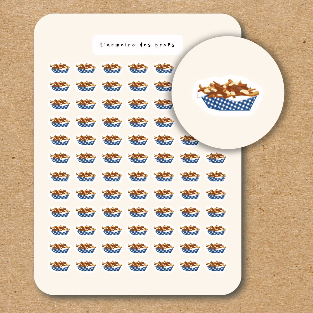 POUTINE Icon Stickers for Planner / Quebec Planner Stickers / Eating ...