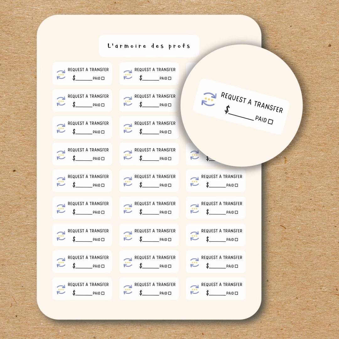 REQUEST TO TRANSFER Budget Planner Stickers, Expense Finance Tracker ...