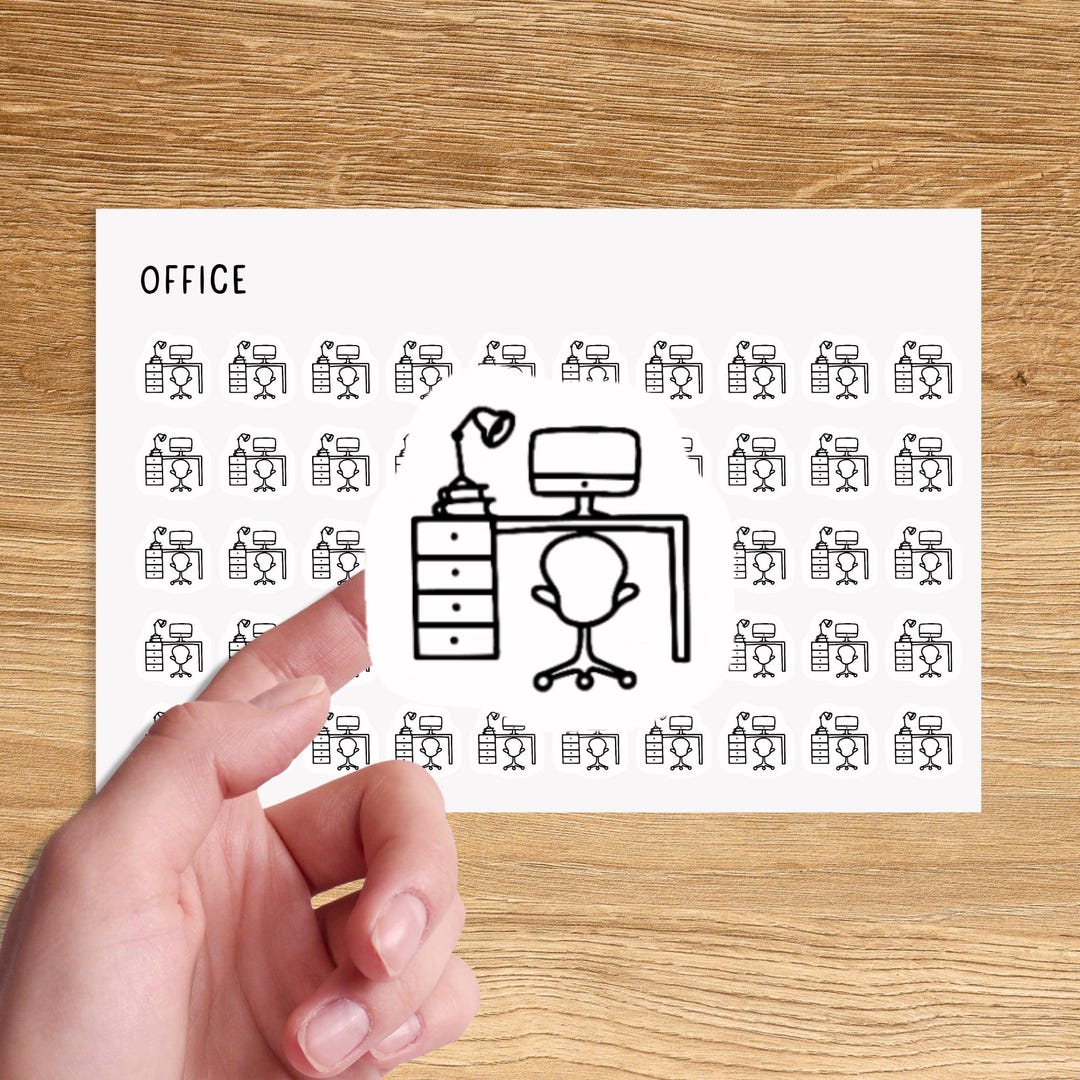 OFFICE Mini Icon Stickers for Planner / Work From Home Icon Stickers ...
