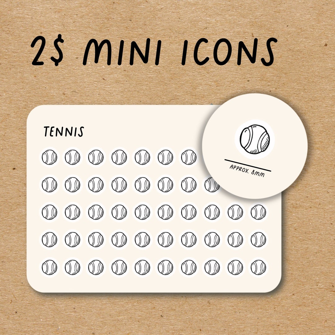 TENNIS Mini Icon Stickers for Planner / Sport Icon for - Etsy