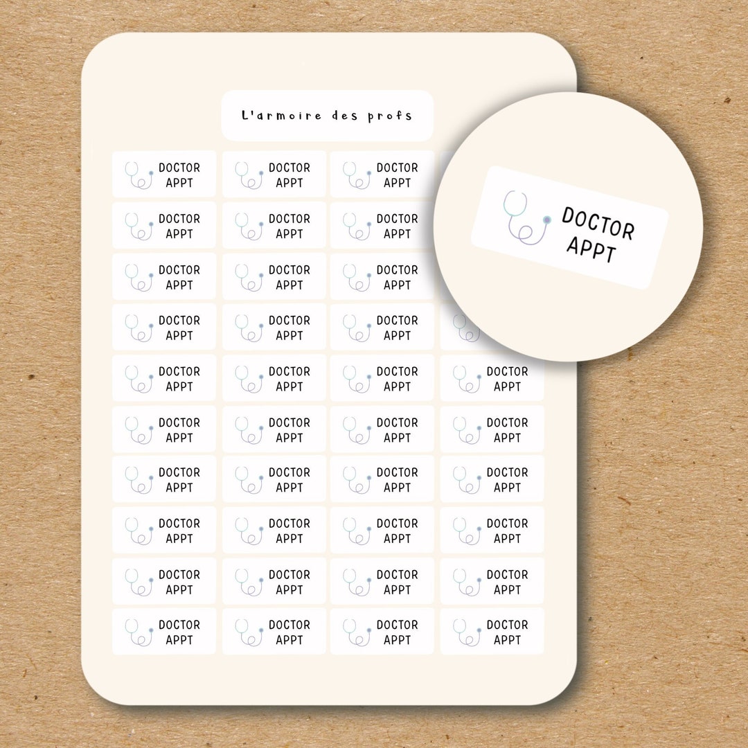 DOCTOR Stickers for Planner / Appointment Planner Stickers / Medical ...