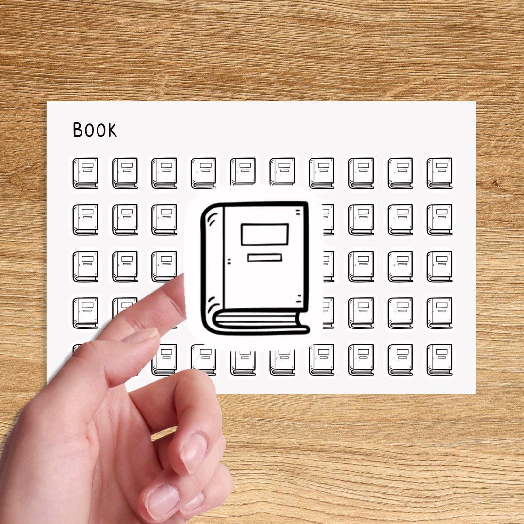 BOOK Mini Icon Stickers for Planner / Reading Icon Stickers / Minimal ...