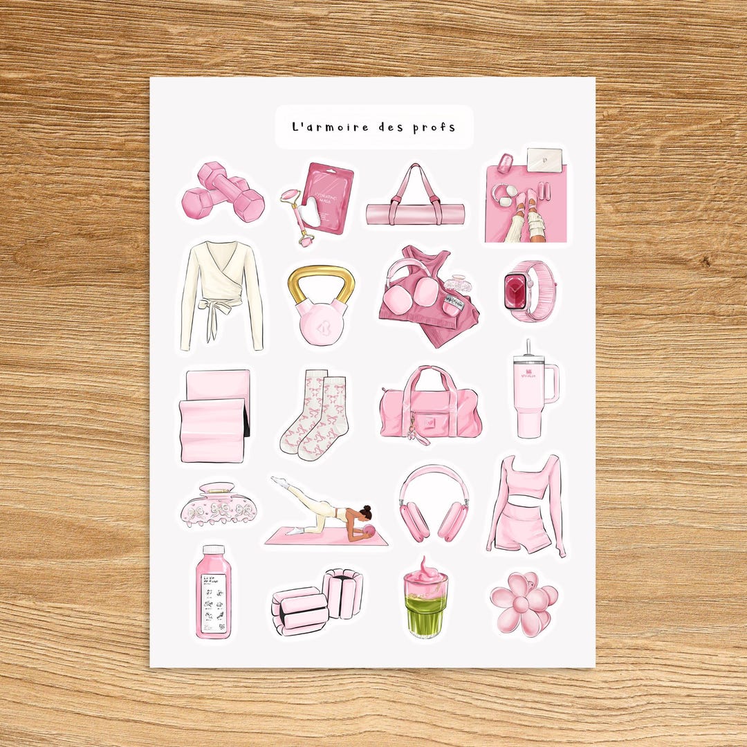 HEALTH Pilates Yoga Stickers for Planner Journal Scrapbooking, Fitness ...