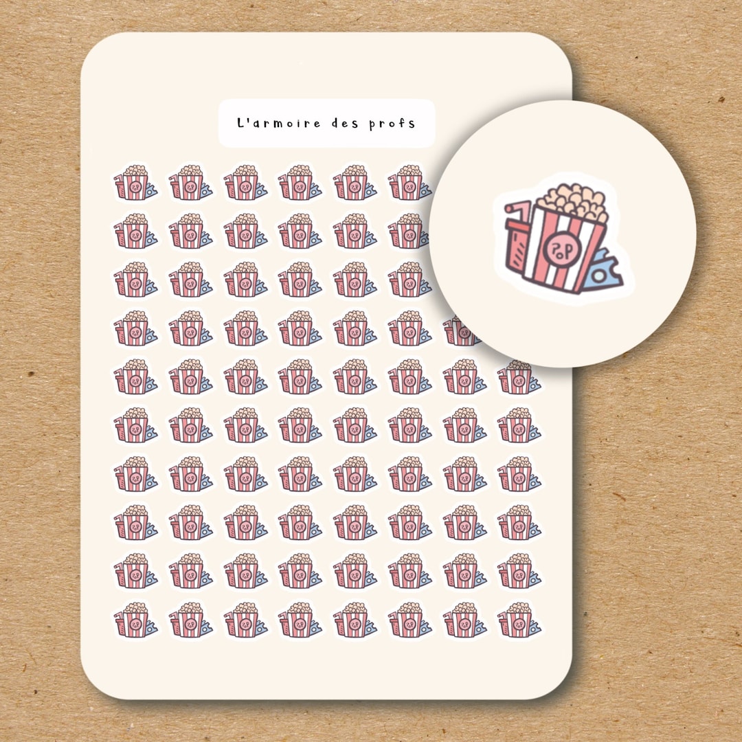 MOVIE Icon Stickers / Popcorn Planner Stickers - Etsy
