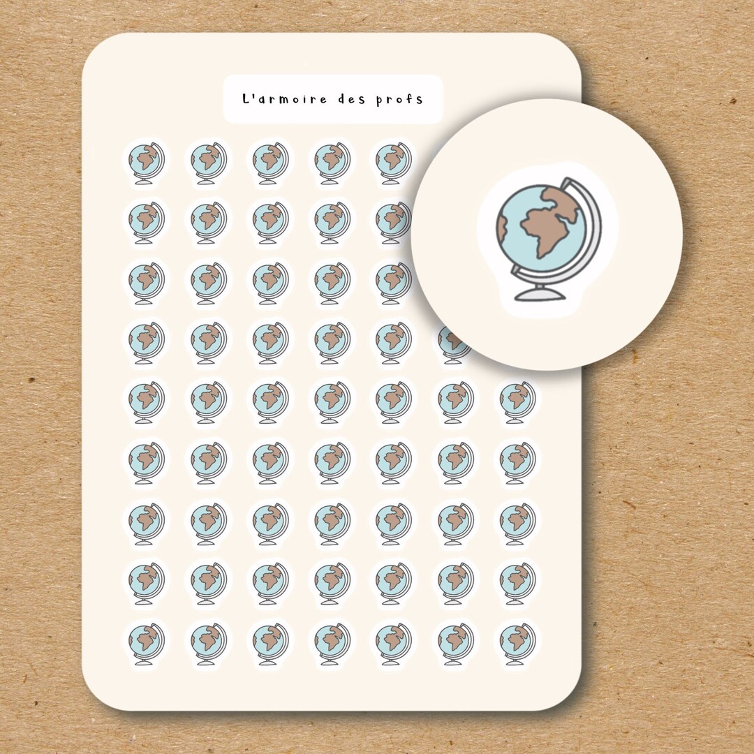 EARTH Icon Sticker Sheet / World Globe Planner Stickers - Etsy