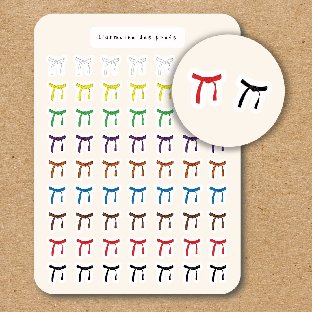 KARATE Icon Stickers / Martial Arts Sticker Sheet / Karate Belt Planner ...