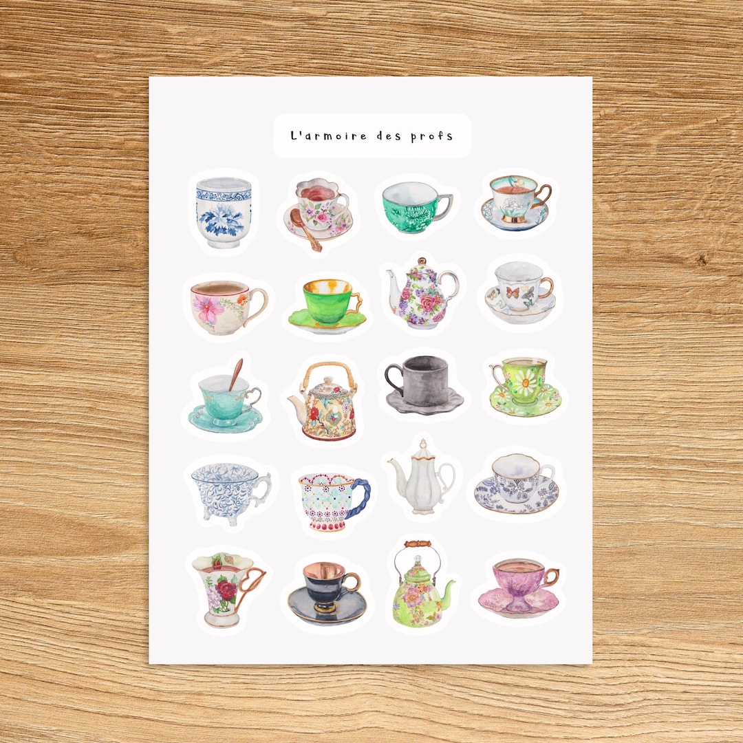 TEACUP Theme Sticker Sheet / Tea Planner & Journal Stickers - Etsy