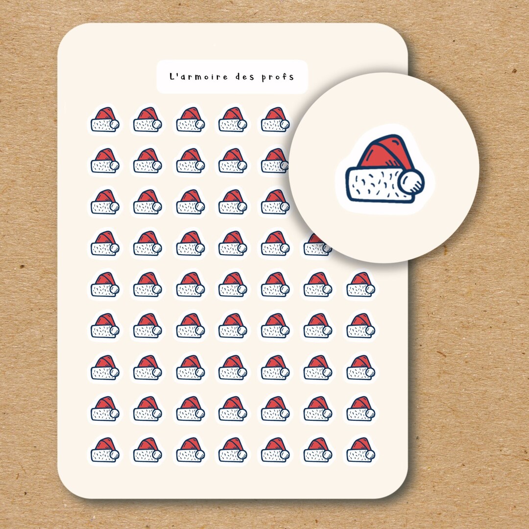 SANTA HAT Icon Stickers for Planner / Christmas Icon Stickers / Holiday ...