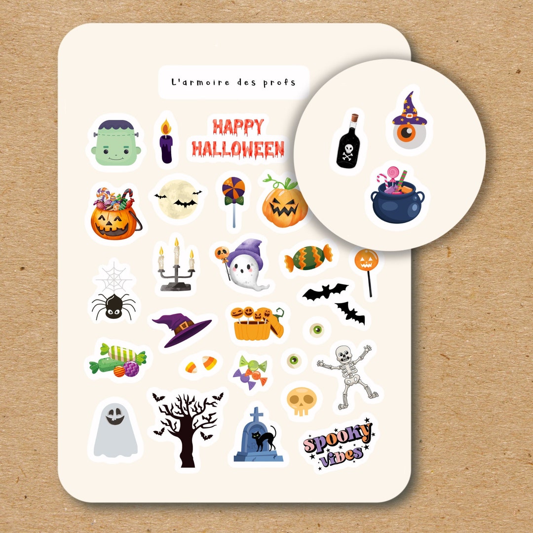 HALLOWEEN Theme Sticker Sheet / Spooky Season Stickers / - Etsy