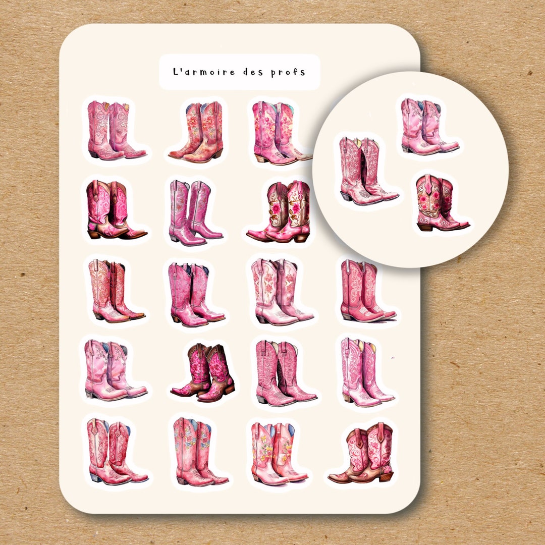 COWBOY BOOTS Stickers for Planner, Journal, Notebook, Western Planner ...
