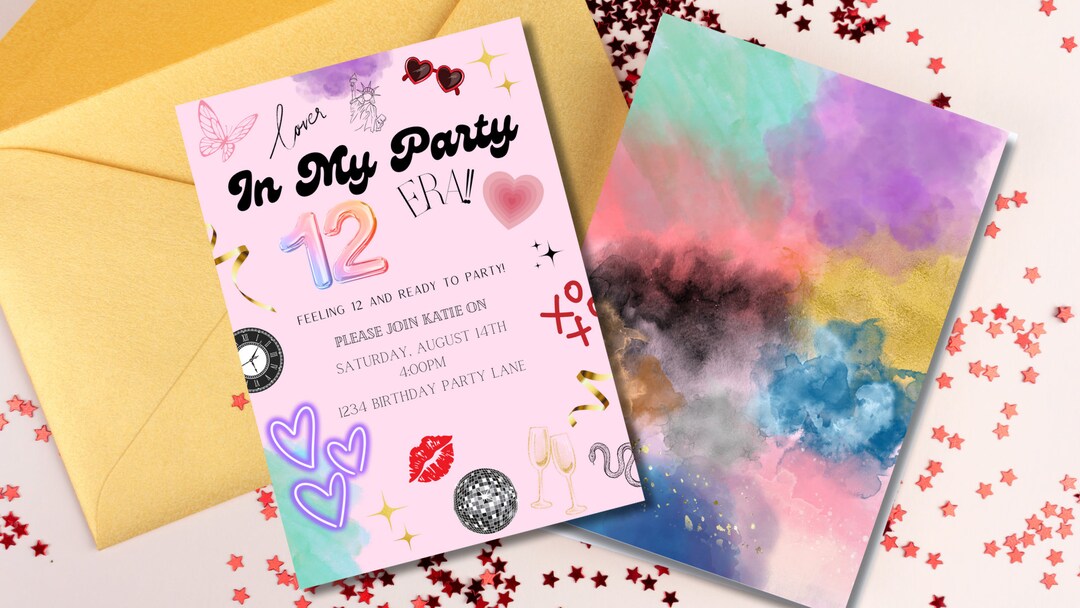 In My Party Era | Taylor Swift Theme| Eras | Digital Template - Etsy