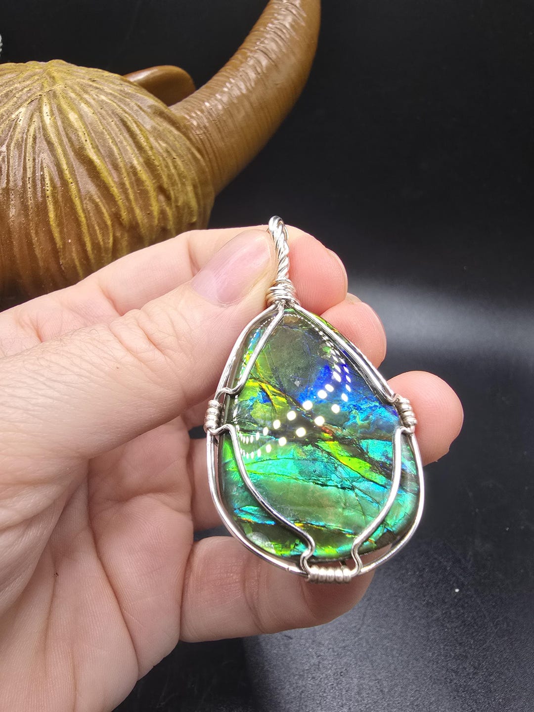 Canadian Ammolite With Blue Greens and Pink - Etsy