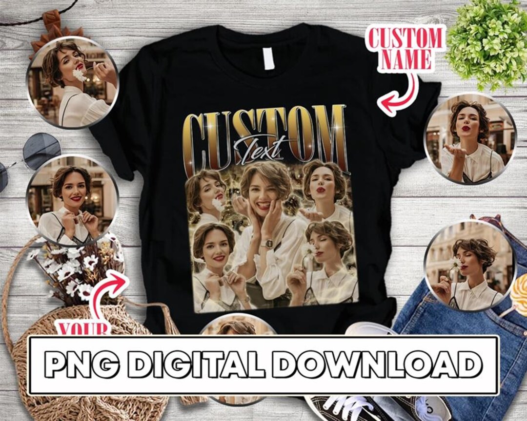 Digital File, Custom Bootleg Rap Tee PNG, Personalized Photo Bootleg ...